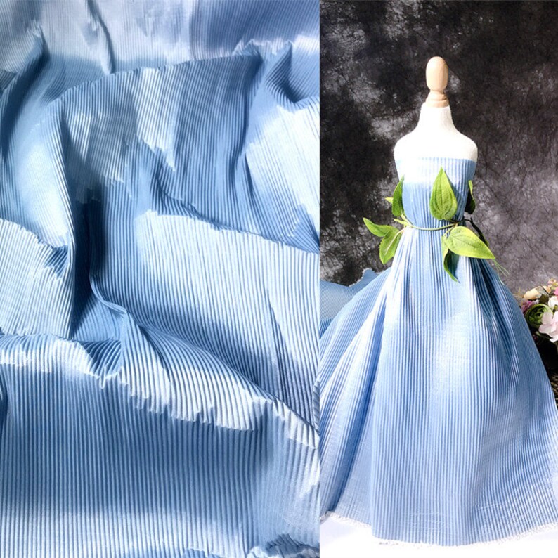 Stiff Ruffled Fabric Pleated Texture Bridal Gown Fabric for - Etsy