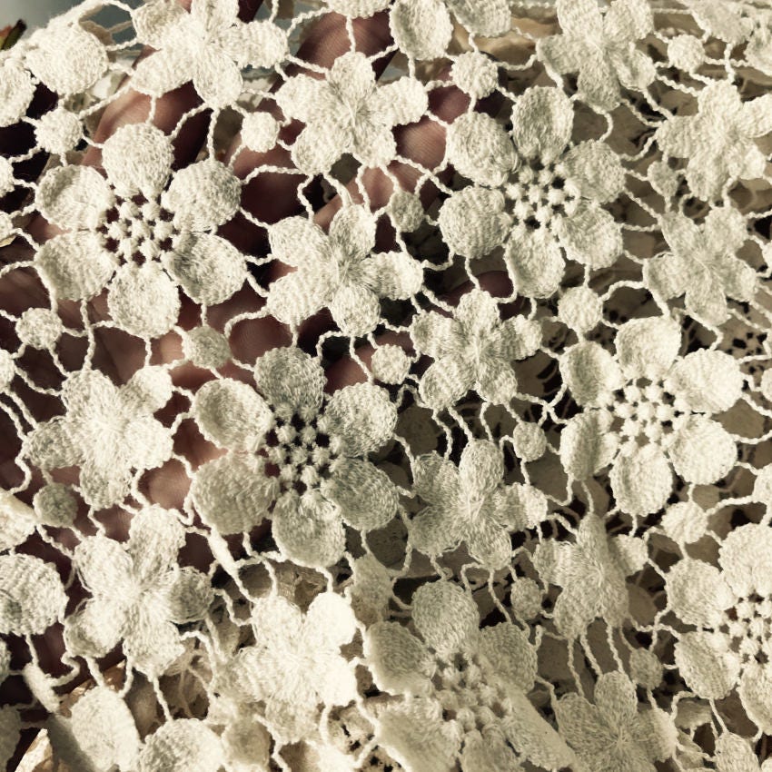 Vintage Style Cotton Fabric Scalloped Trim Fabric Beige - Etsy