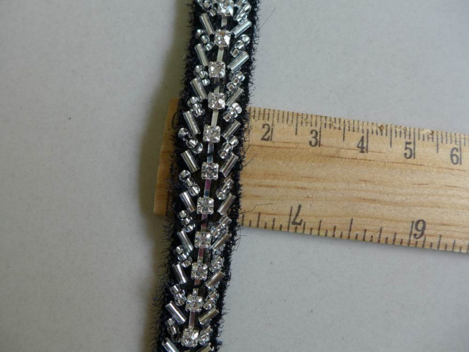 Rhinestone Beaded Trim Applique 0.5 Width for Wedding | Etsy