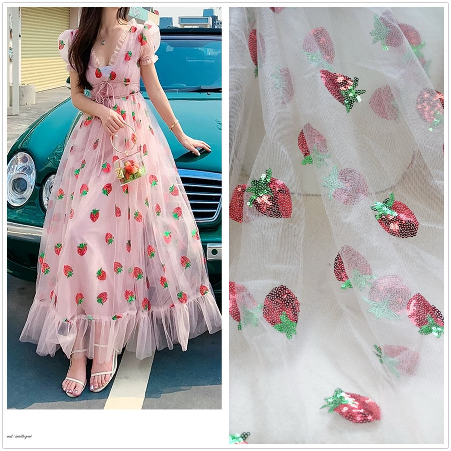 Fabulous Sequined Strawberry Lace Fabric Sparkle Lace Fabric | Etsy