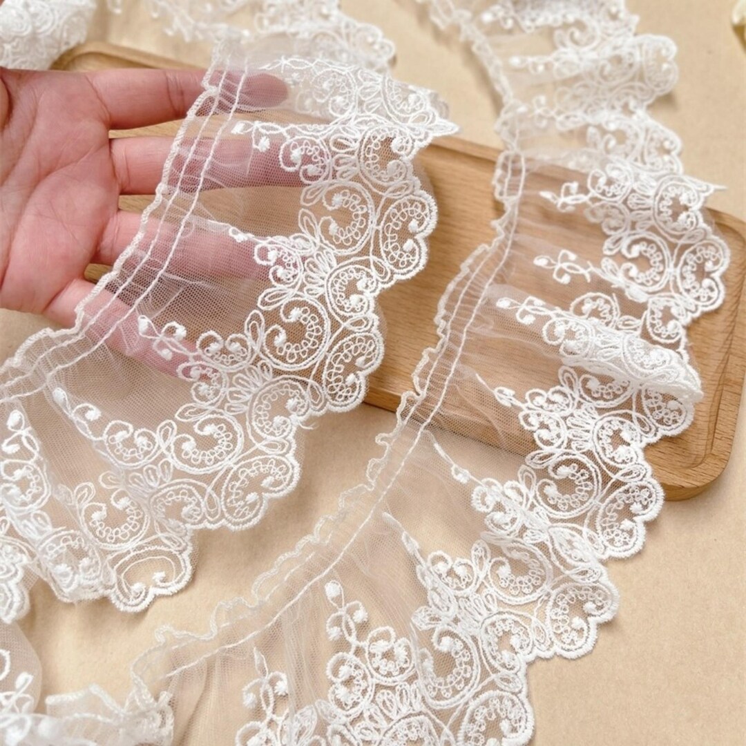 Fairy Embroidery Mesh Lace Trim, Ruffle Lace Trim, Frill Trimming, for ...