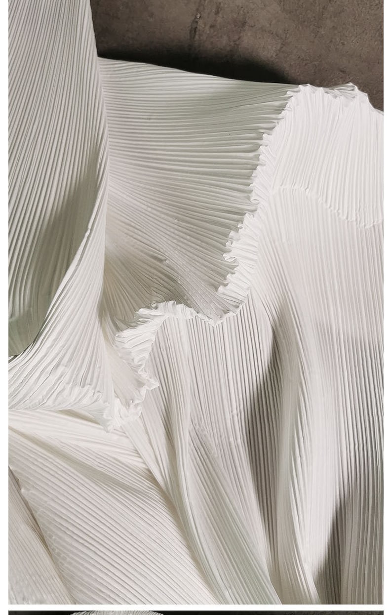 Stiff Ruffled Fabric Pleated Texture Bridal Gown Fabric for - Etsy