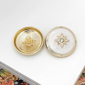 50 Pcs Round Shank Buttons, Crystal Astral Buttons, Gold Edge Button ...