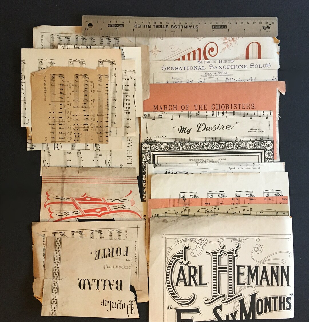 Antique Sheet Music Sections (20) - Etsy