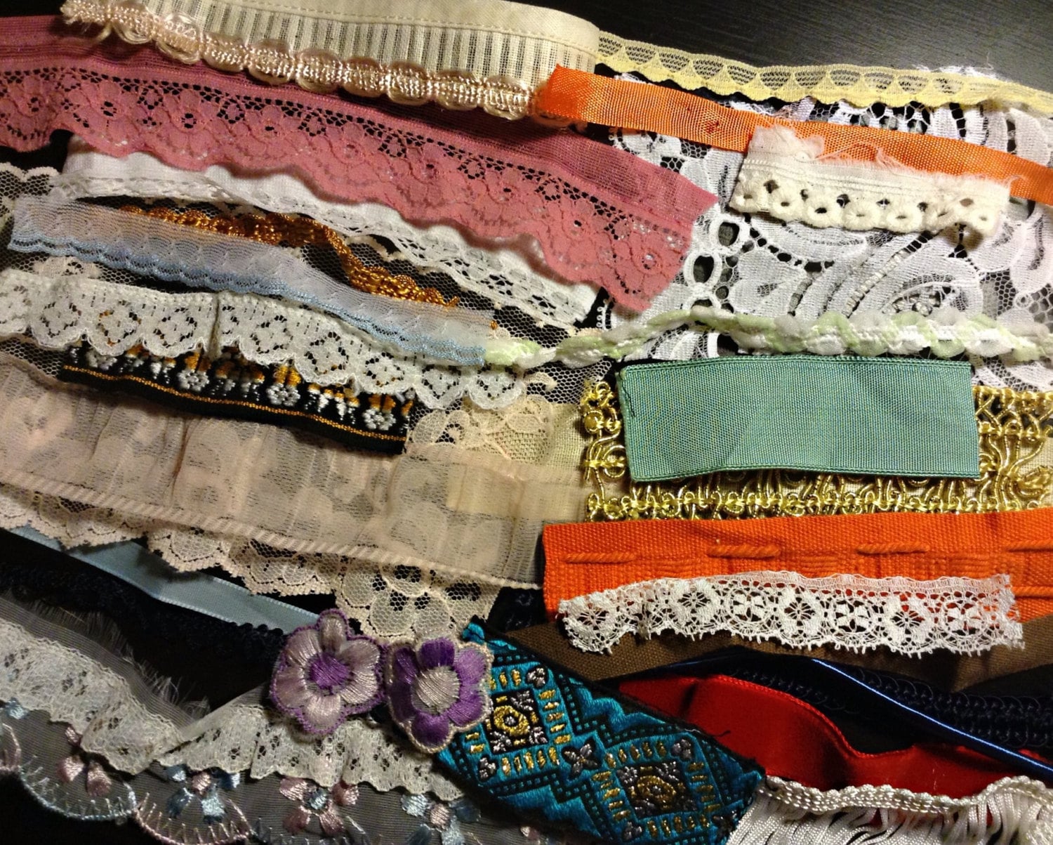 Assorted Vintage Lace, Trim and Ribbons (30 Unique Pieces) - Etsy UK