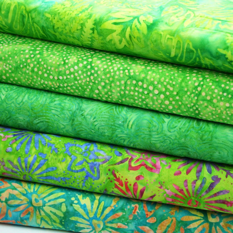 Green Batik Fabric - Etsy