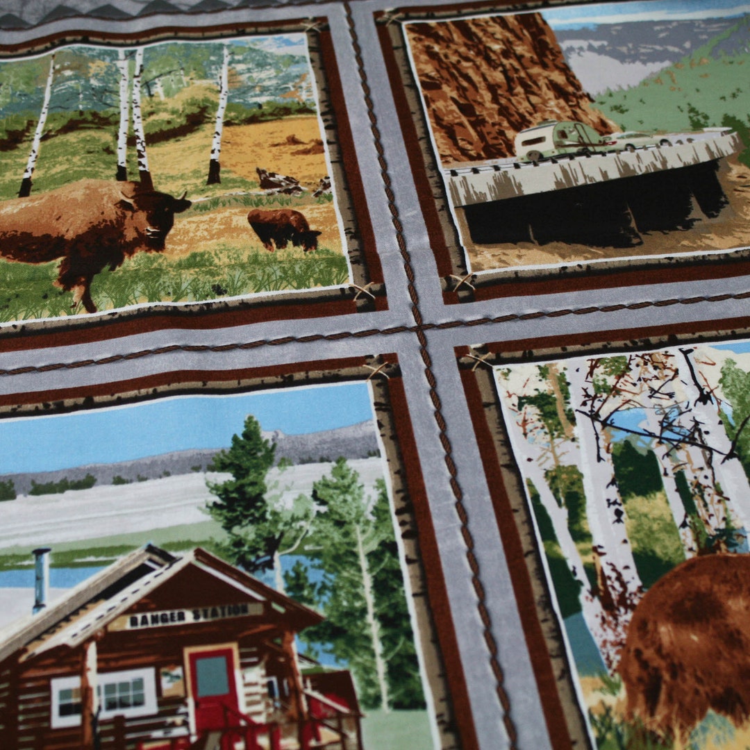 2 Panels Yellowstone: 8 Block Panel- Henry Glass Fabrics 59cm L SALE - Etsy