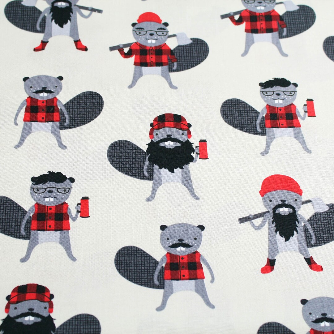 Burly Beavers 100% Cotton Quilting Patchwork Backing Craft Fabric by ...