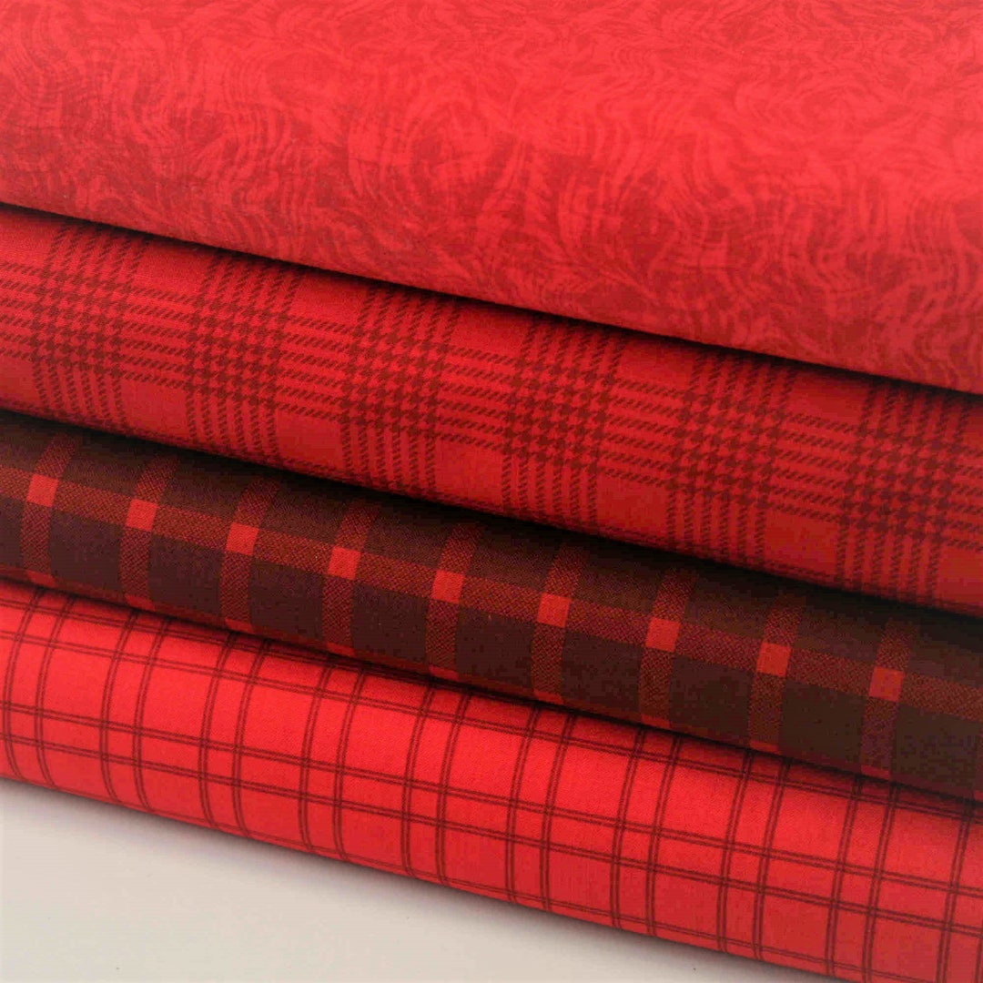 Red Check Fabric Collection by Riley Blake 100% Cotton Quilting Bunting ...