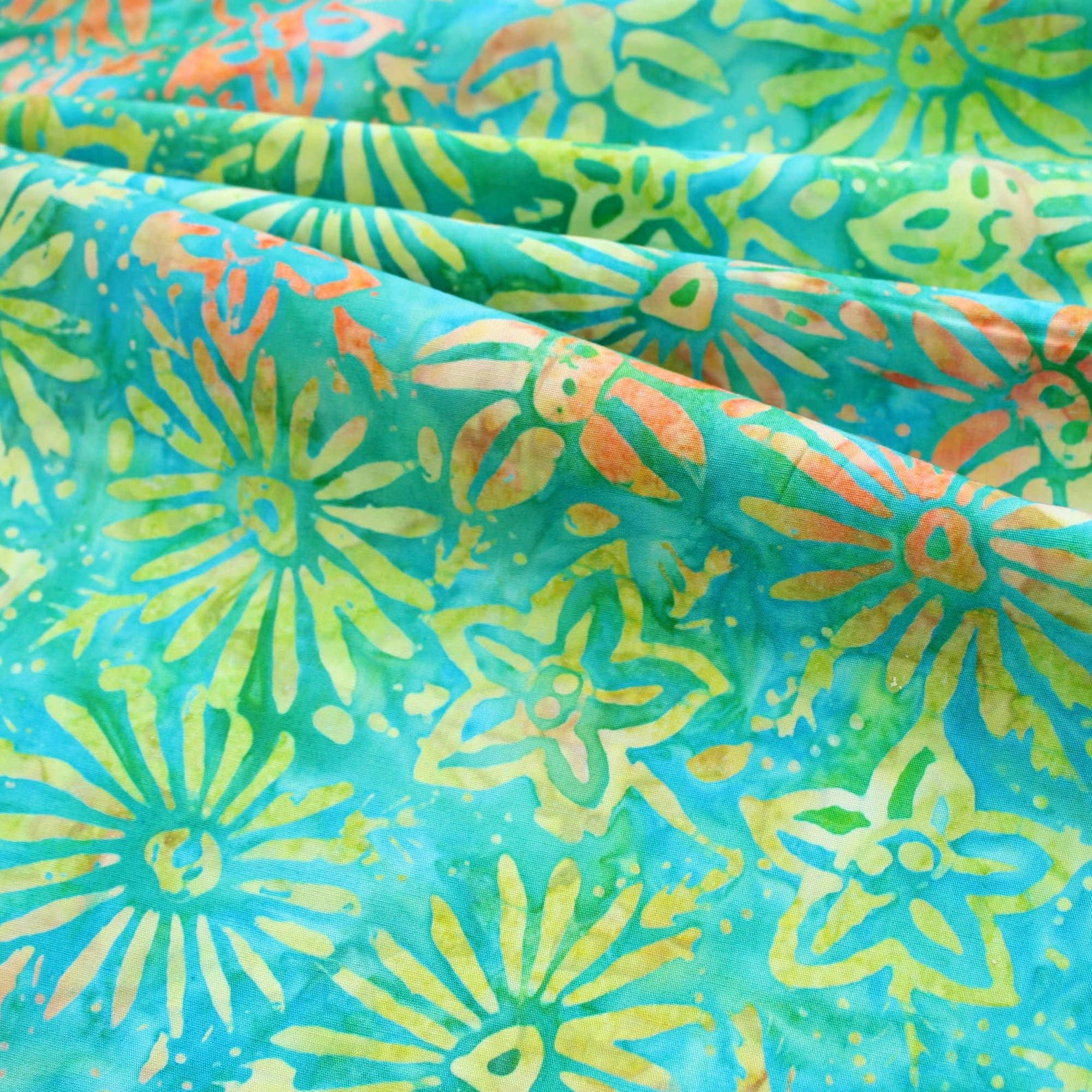Bali Batiks Premium Cotton Fabric Craft Green Colour 5 FQ Bundle FREE ...