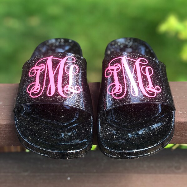 Monogrammed Slides - Etsy