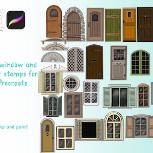 Procreate Stamps Windows Doors and Pediments 30 Stamps for - Etsy