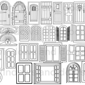 Procreate Stamps Windows Doors and Pediments 30 Stamps for - Etsy