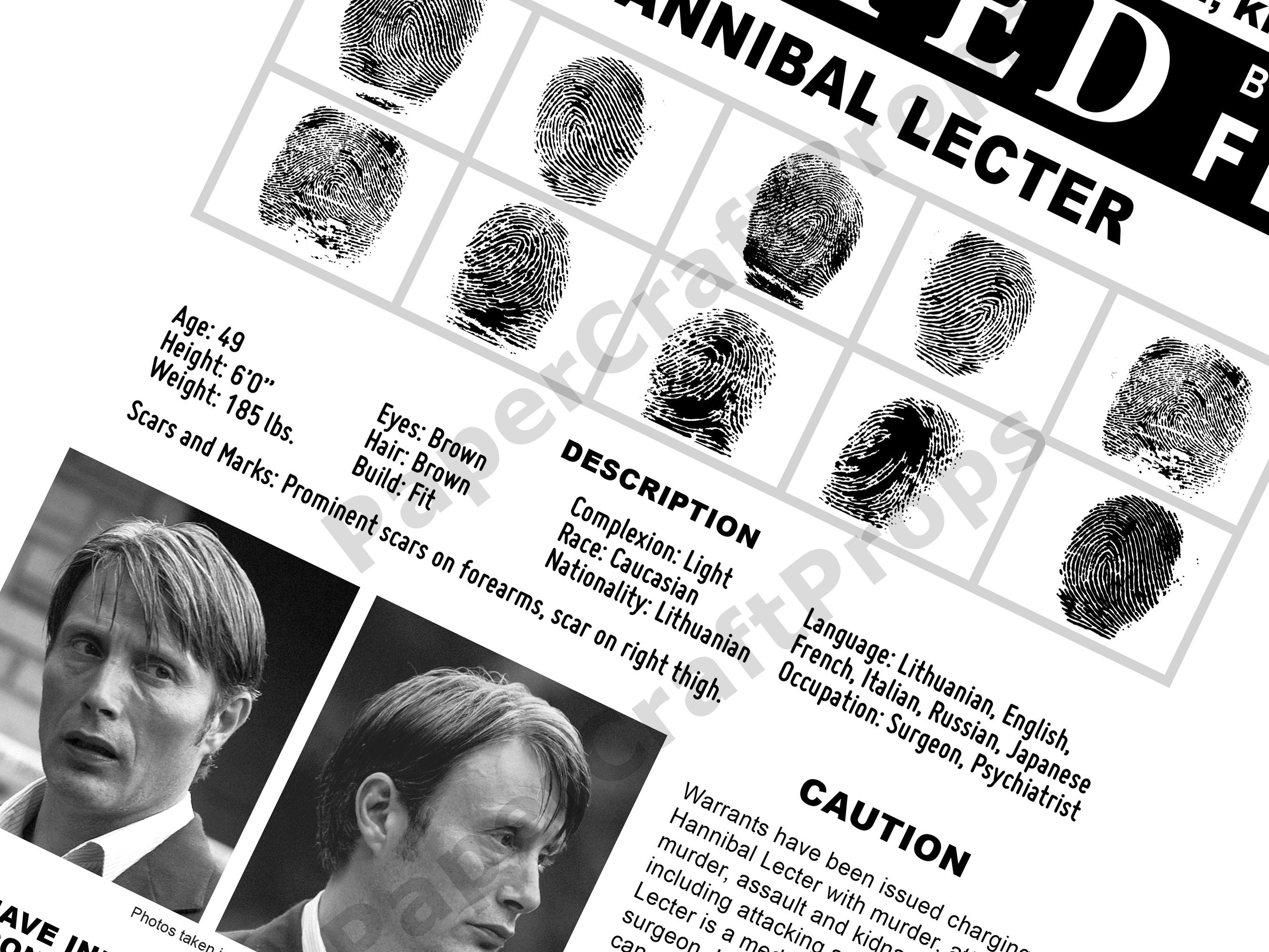Hannibal Lecter Wanted Poster - Etsy