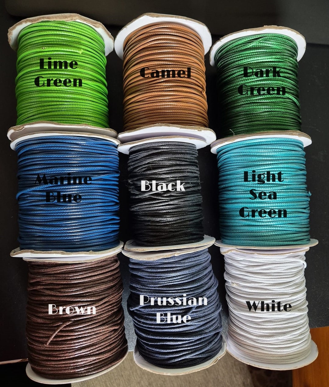 2mm Waxed Cotton Cord, Waxed Cord, Cotton String 2mm Mixed Colour ...