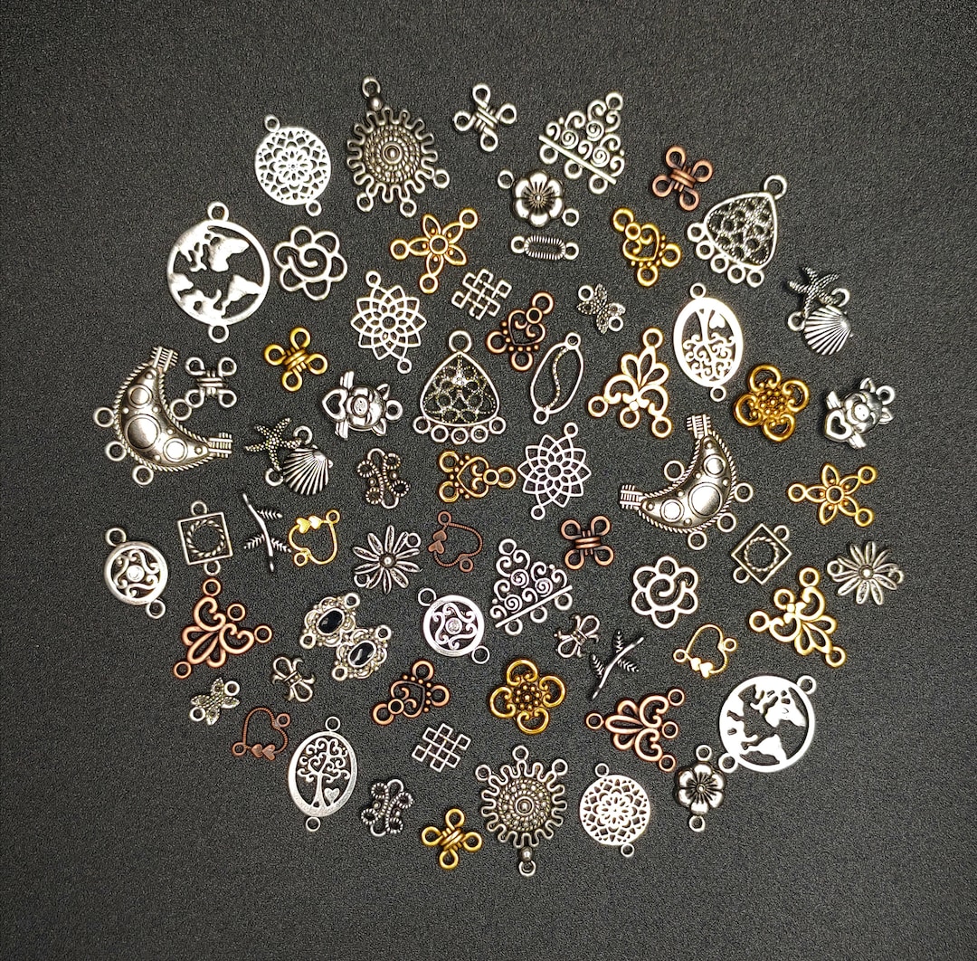 Earring Connectors, Tibetan Silver Connectors, Mixed Connectors for ...