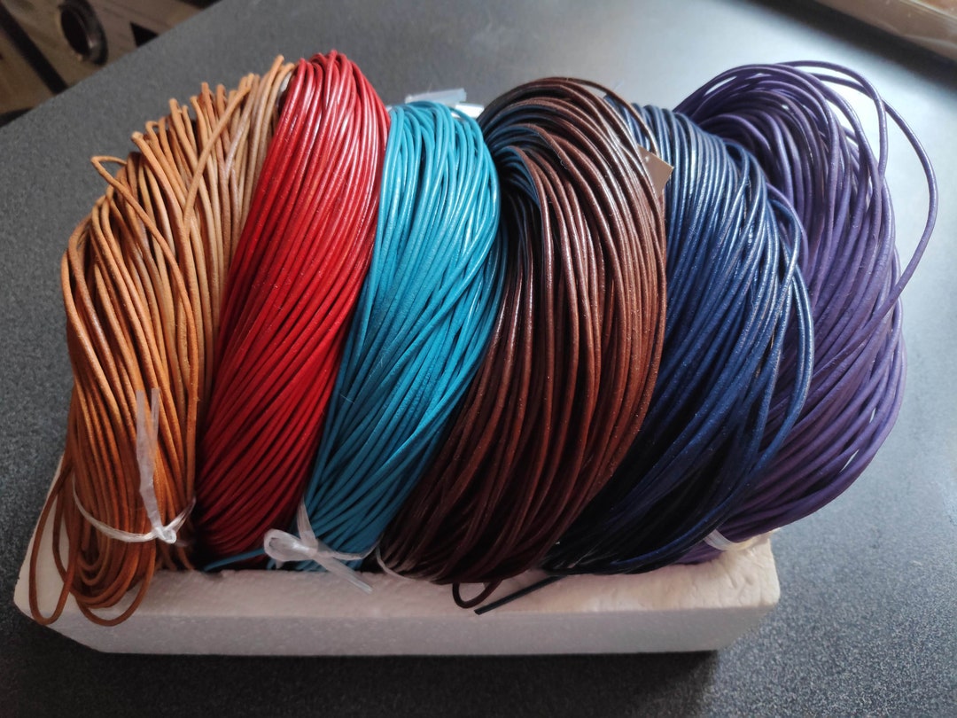 Round Leather Cord 2mm, Round Leather Cord Lace, Leather Cord, Natural ...