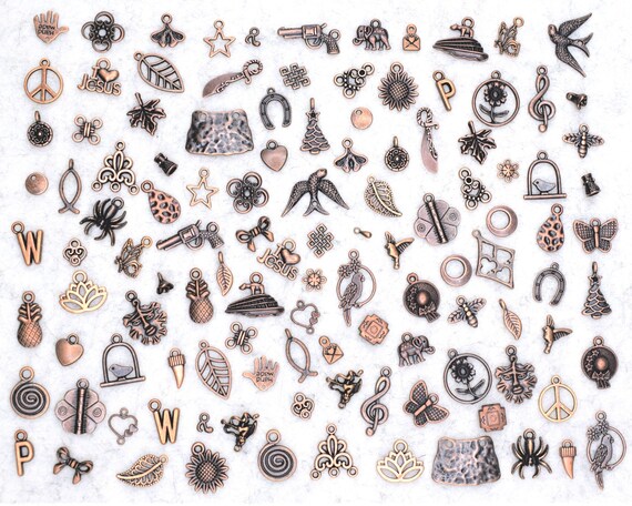 Charms in Bulk Tibetan Silver Mixed Pendants for Jewelry Making DIY No Doubles Charms in Bulk Pendant Charms Assort Copper Charms Etsy