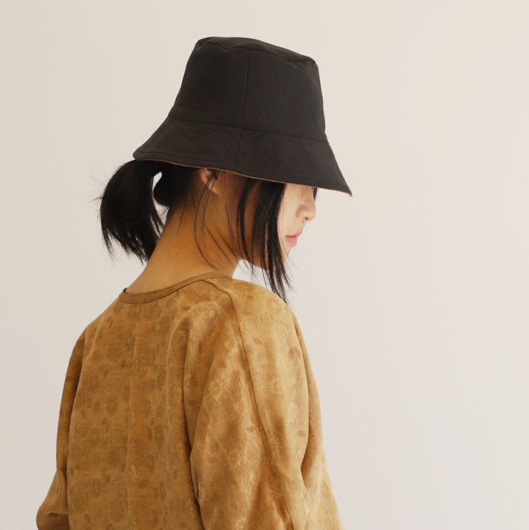 22142---reversible Mud Silk Bucket Hat / Hat Bucket, Fisherman's Hat ...