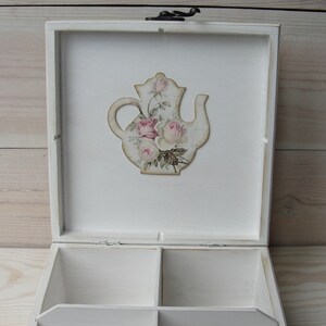 Wooden Tea Box With Roses. Tea Lover Gift - Etsy