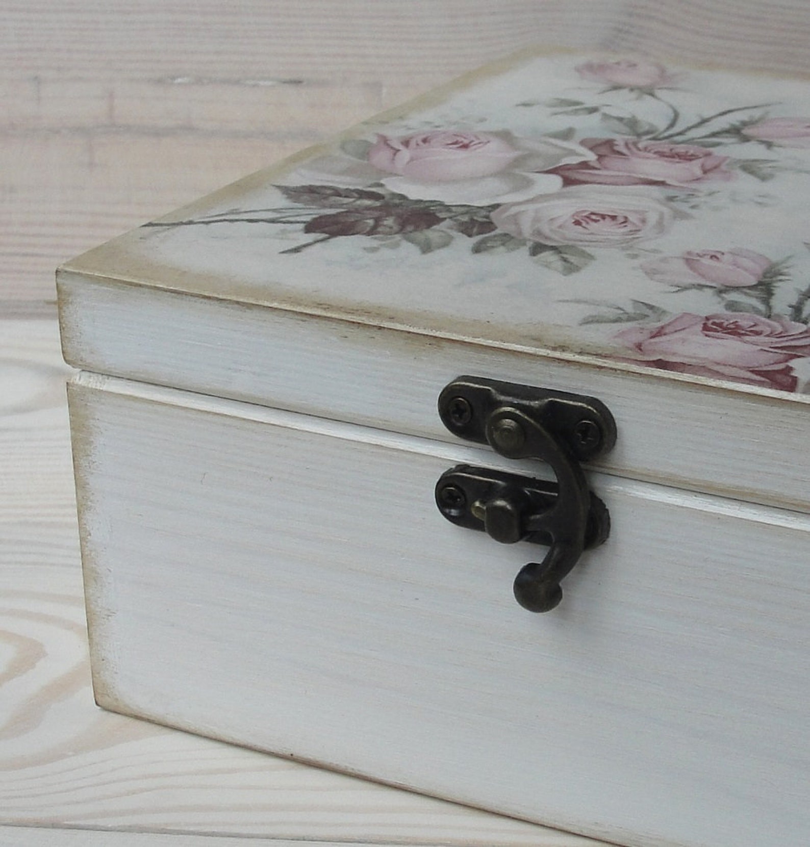 Wooden Tea Box With Roses. Tea Lover Gift - Etsy