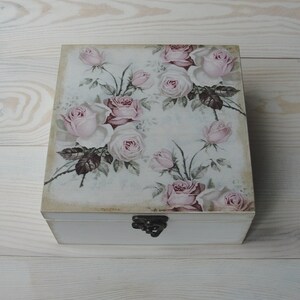 Wooden Tea Box With Roses. Tea Lover Gift - Etsy