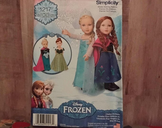 Uncut Simplicity Frozen Anna and Elsa 18 Inch Doll Pattern - Etsy