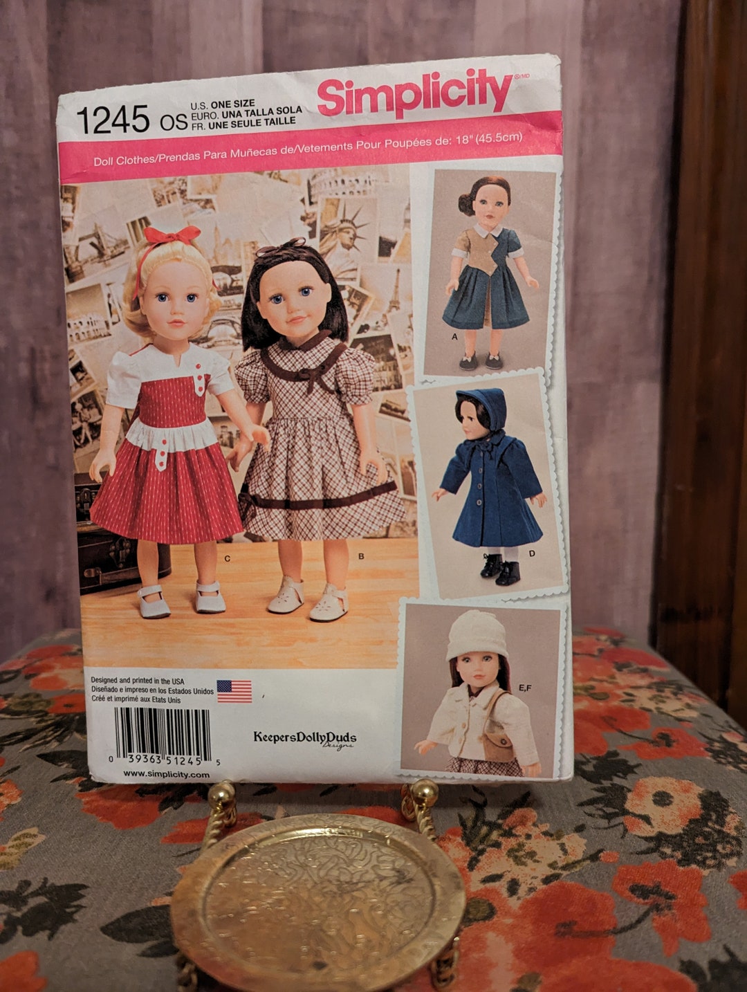 Uncut Simplicity 1245, 18 Inch Doll Pattern Historical Pattern - Etsy