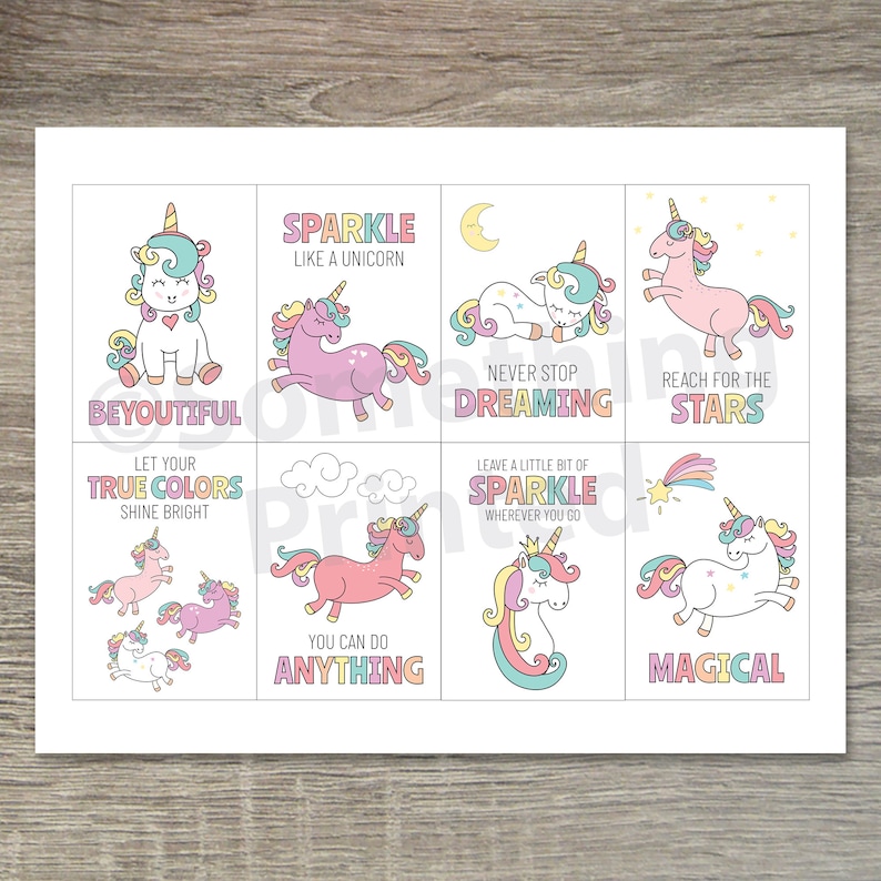 Printable Lunch Box Notes | Lunch Notes for Kids | Unicorn Lunch ...