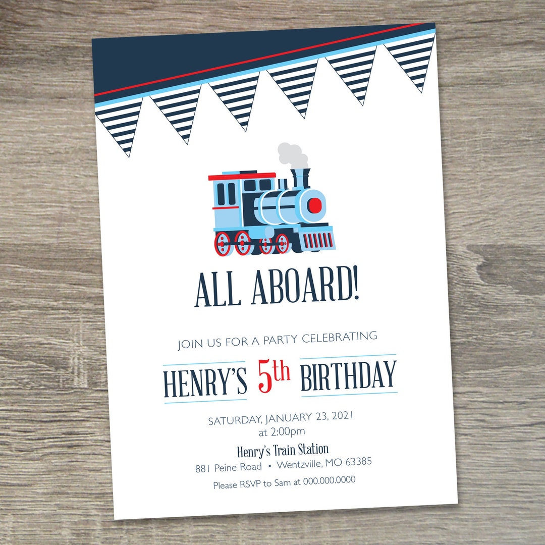 Train Birthday Invitation | Train Birthday Party | Boy Birthday ...