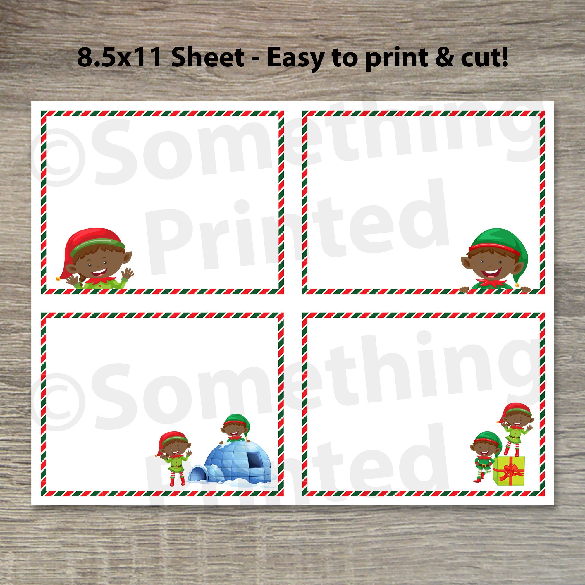Printable Elf Notes | Black Elf Cards | Letter to Santa - Etsy