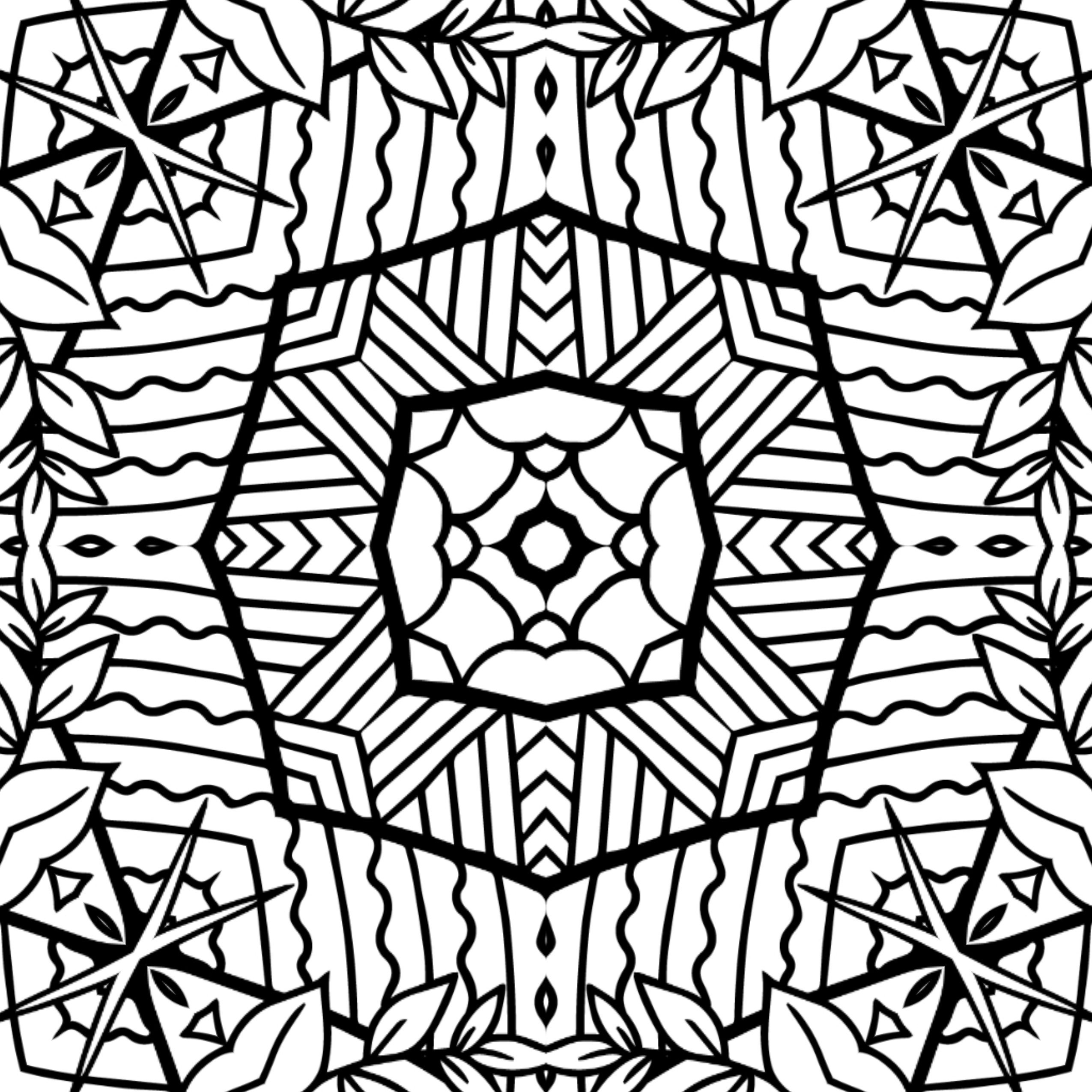 V5 20 Adult Coloring Pages Mandala Geometric Printable Digital PDF ...