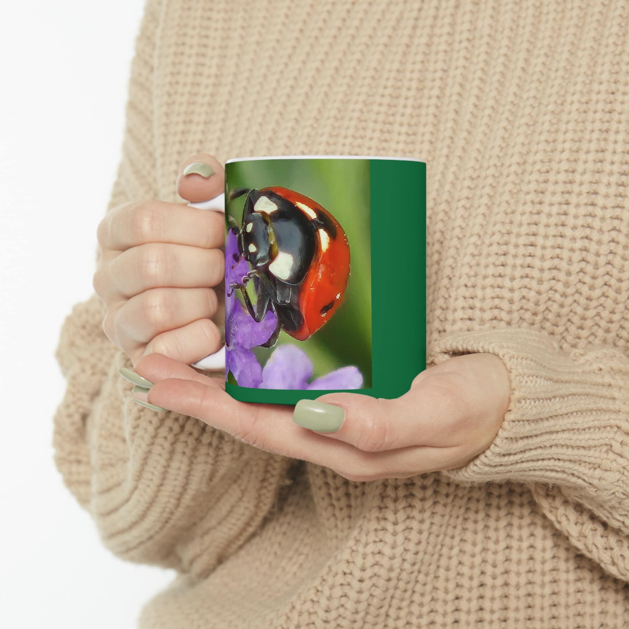 Ladybug Mug, 11 Oz. Ceramic Mug, Nature Lover Mug, Gardener Ladybug Mug ...