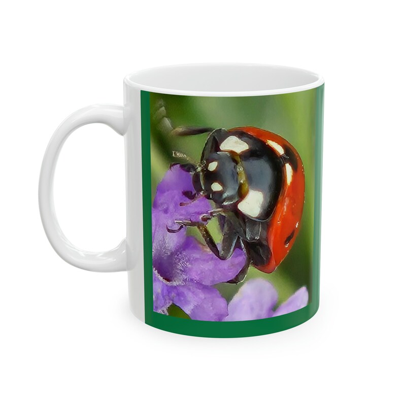 Ladybug Mug, 11 Oz. Ceramic Mug, Nature Lover Mug, Gardener Ladybug Mug ...