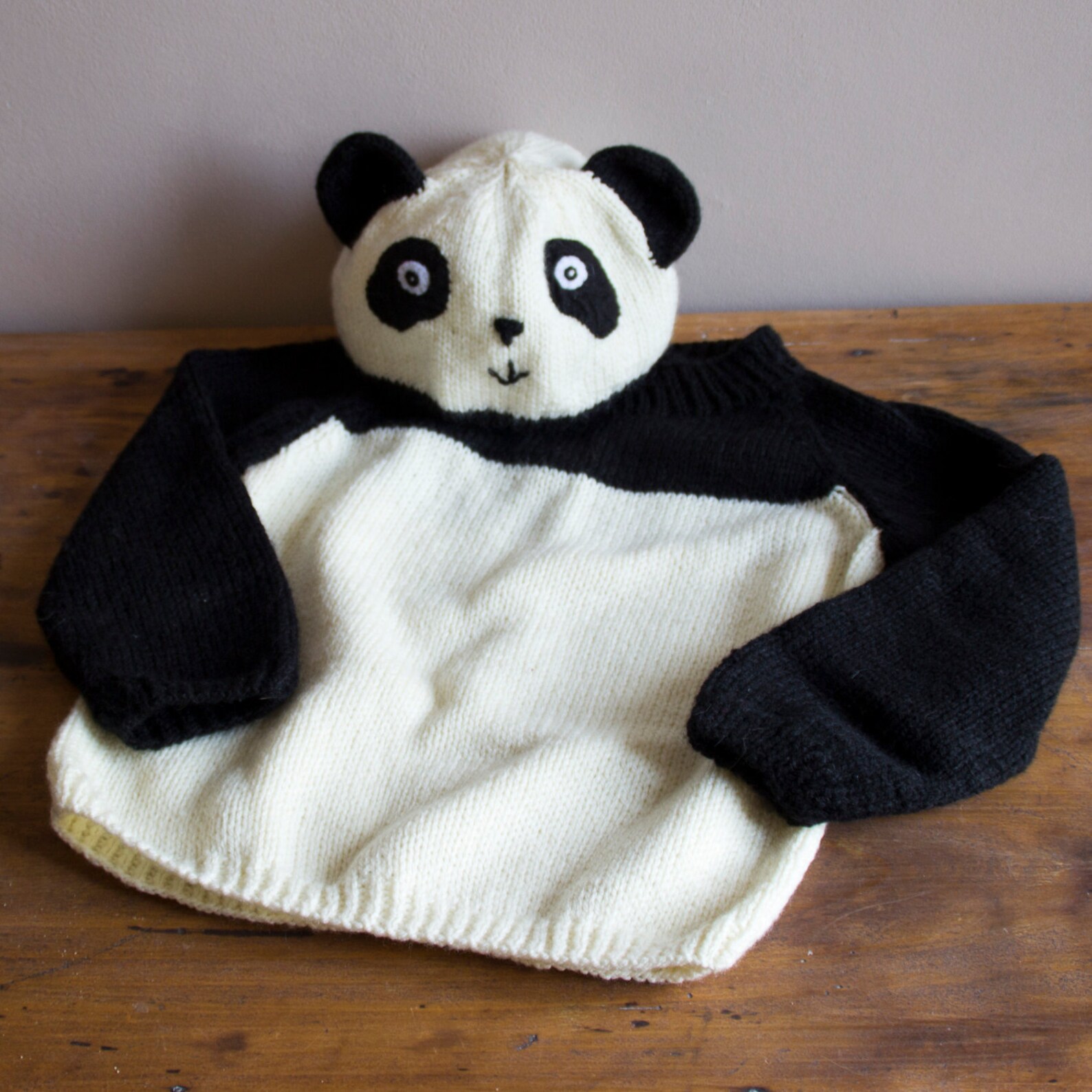 Children's Panda Hat and Sweater Knitting Pattern - Etsy