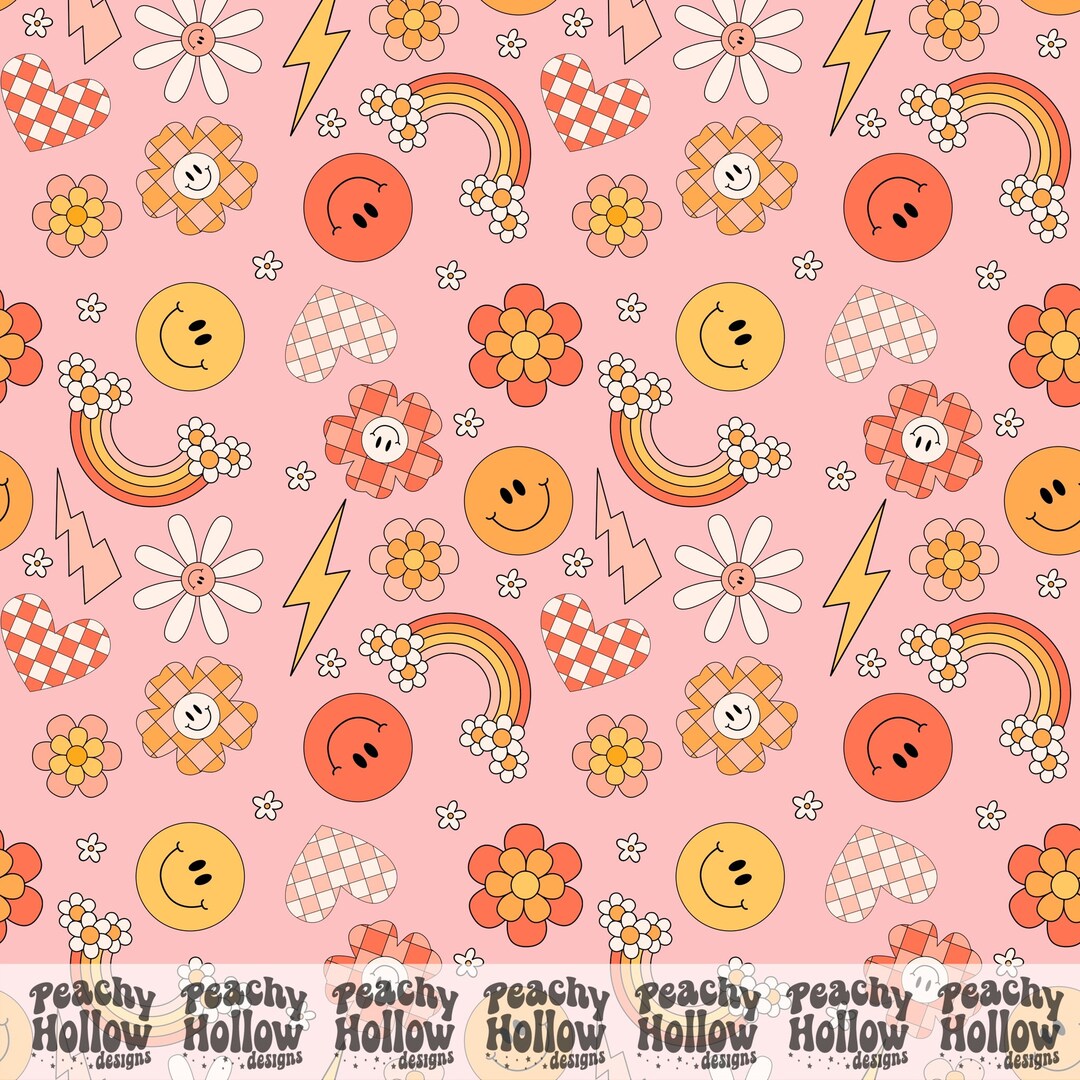 5 Smiley Checkered Daisy Seamless Summer Checkers Pattern Seamless ...