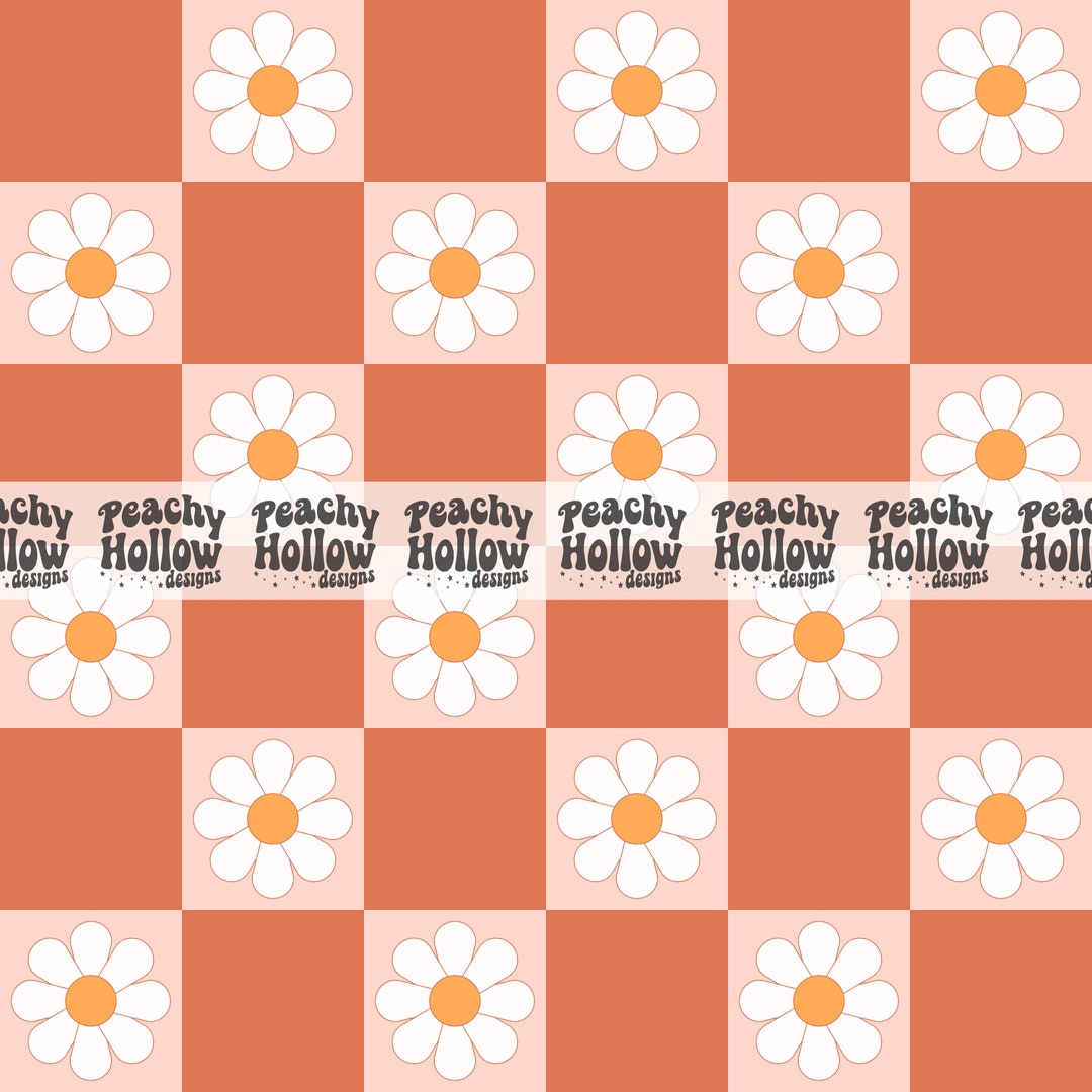 Seamless Checkered Daisies Pattern Seamless Retro Pattern Surface ...