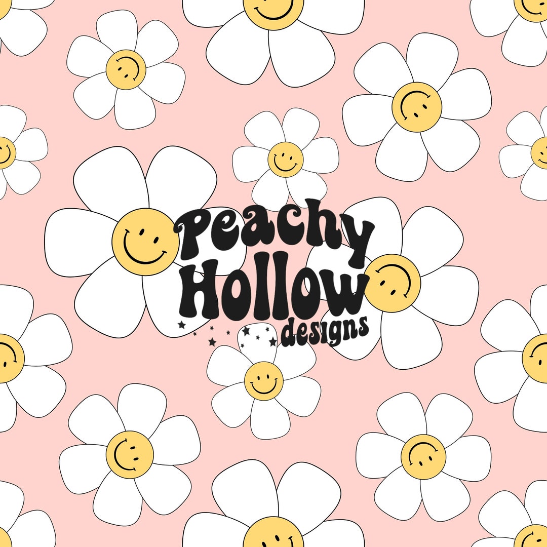 Seamless Smiley Daisy Pattern Background Paper Repeating Patterns ...