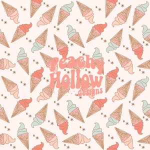 Seamless Ice Cream File Repeating Patterns Sublimation Seamless Retro ...
