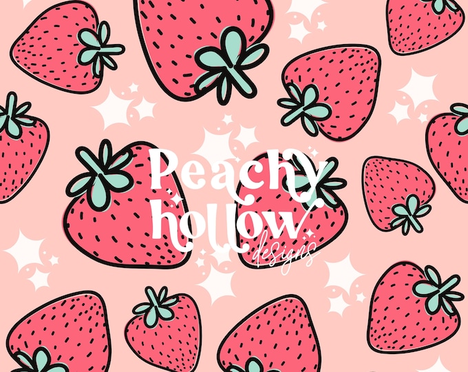 Seamless Retro Strawberry Pattern Summer Patterns 12x12 - Etsy