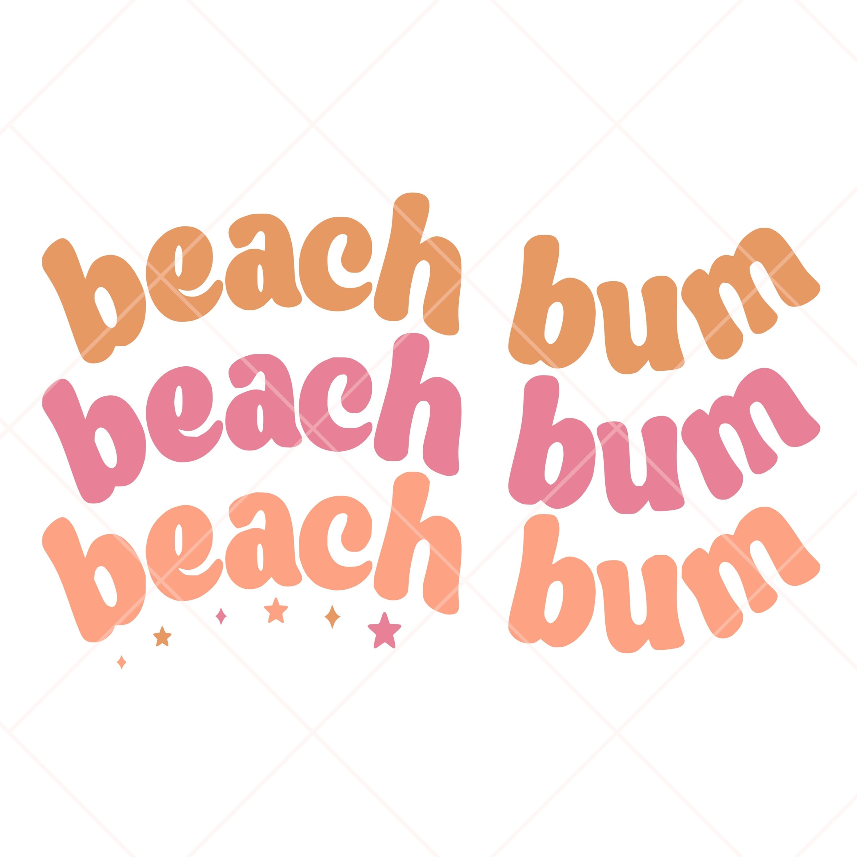 Beach Bum Stacked PNG Print File for Sublimation or Print, Kids ...