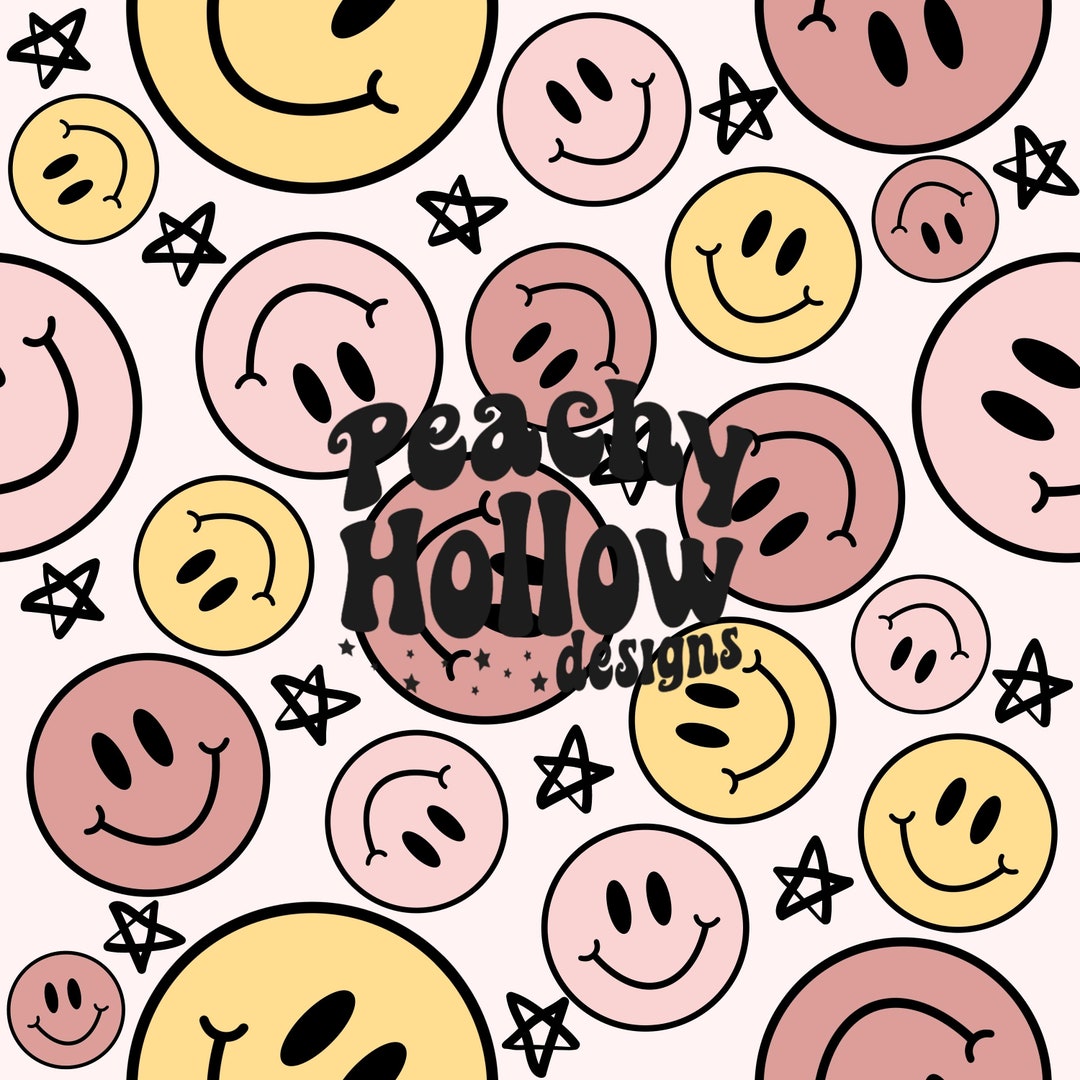 Seamless Happy Face Pattern Background Paper Repeating Patterns ...