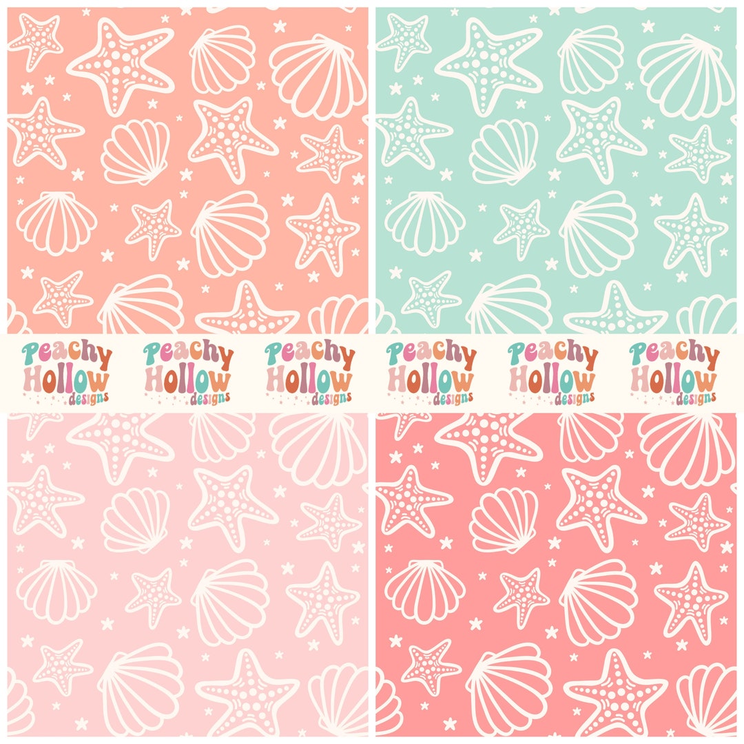 Seamless Summer Pattern File Seamless Beach Shell Seamless Summer ...
