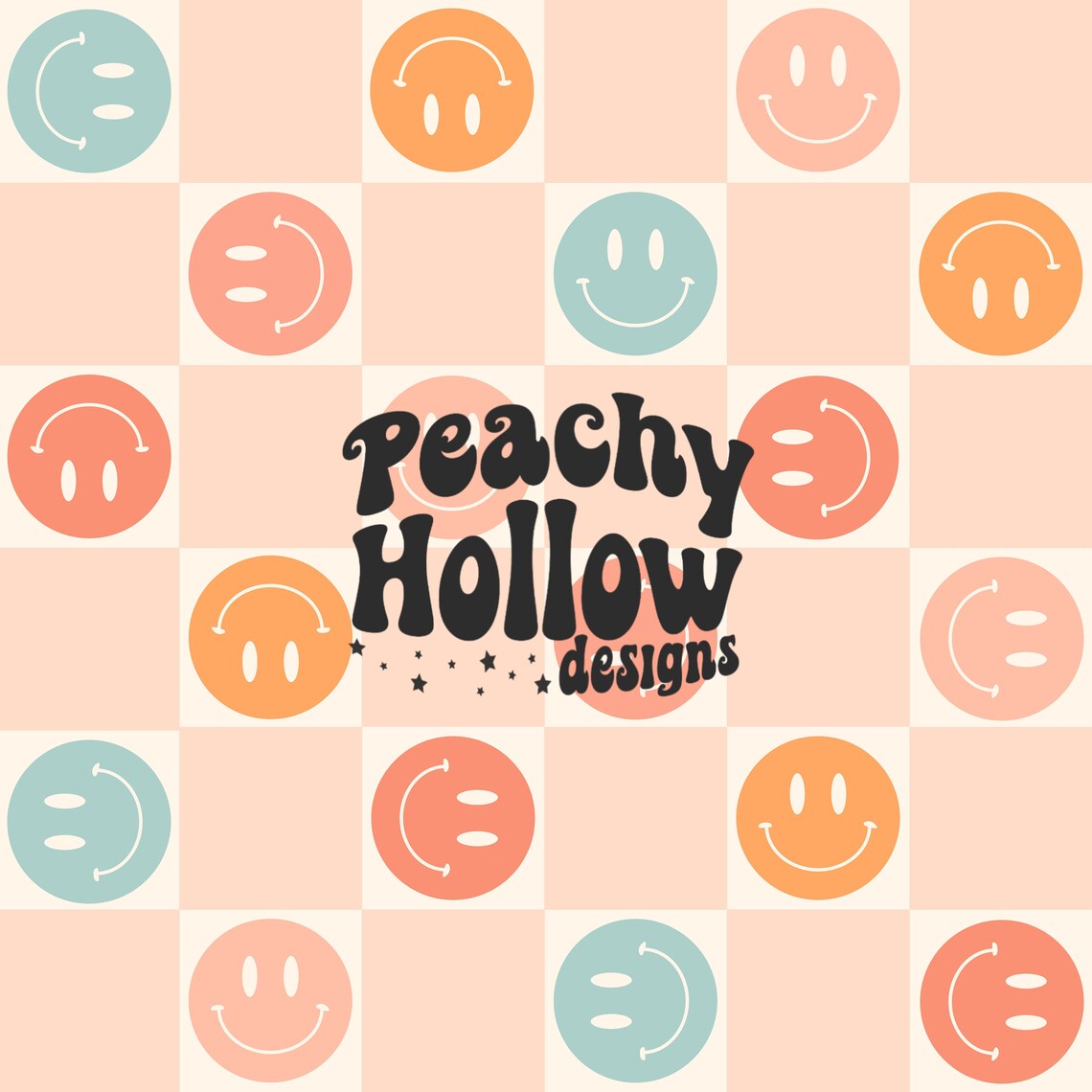 Seamless Smiley Face Checkered Pattern Repeating Patterns - Etsy