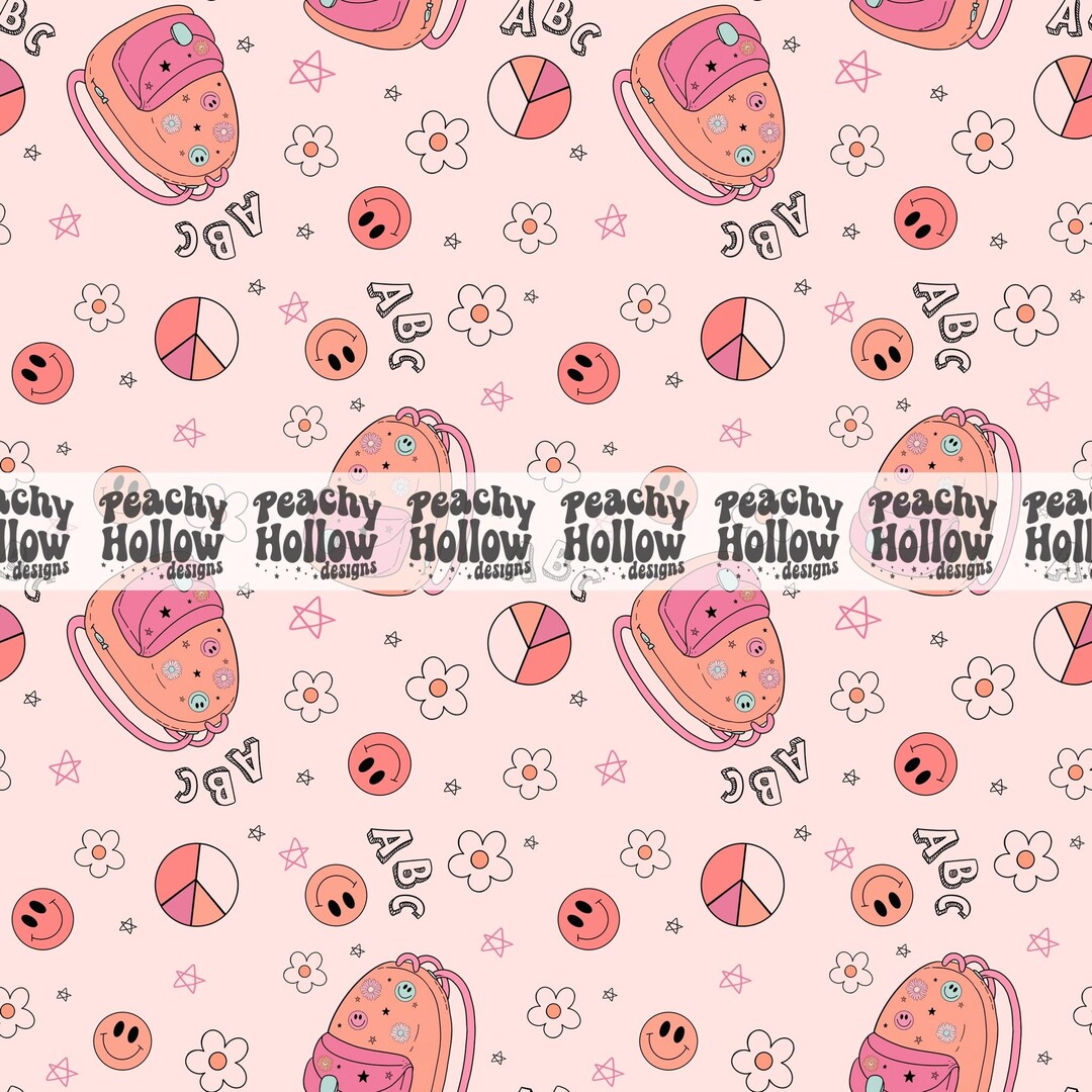 Retro Back to School Digital Seamless Pattern for Fabrics and ...