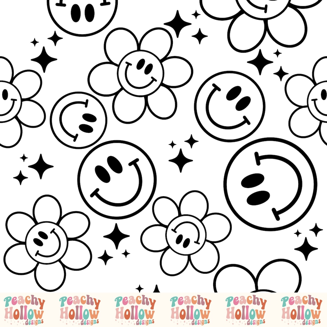 Seamless Smiley Face Pattern Repeating Patterns Sublimation Seamless ...