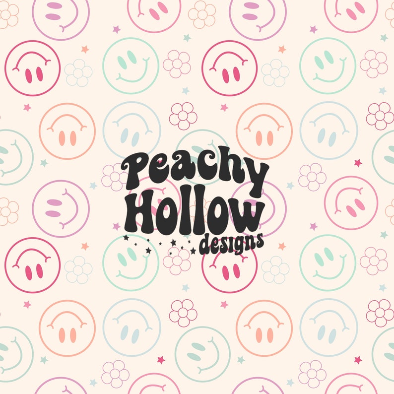 Seamless Smiley Happy Face Pattern Repeating Patterns - Etsy