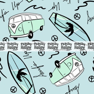 Seamless Surf's up Patterns Surfer Seamless Retro Beach Pattern Surface ...