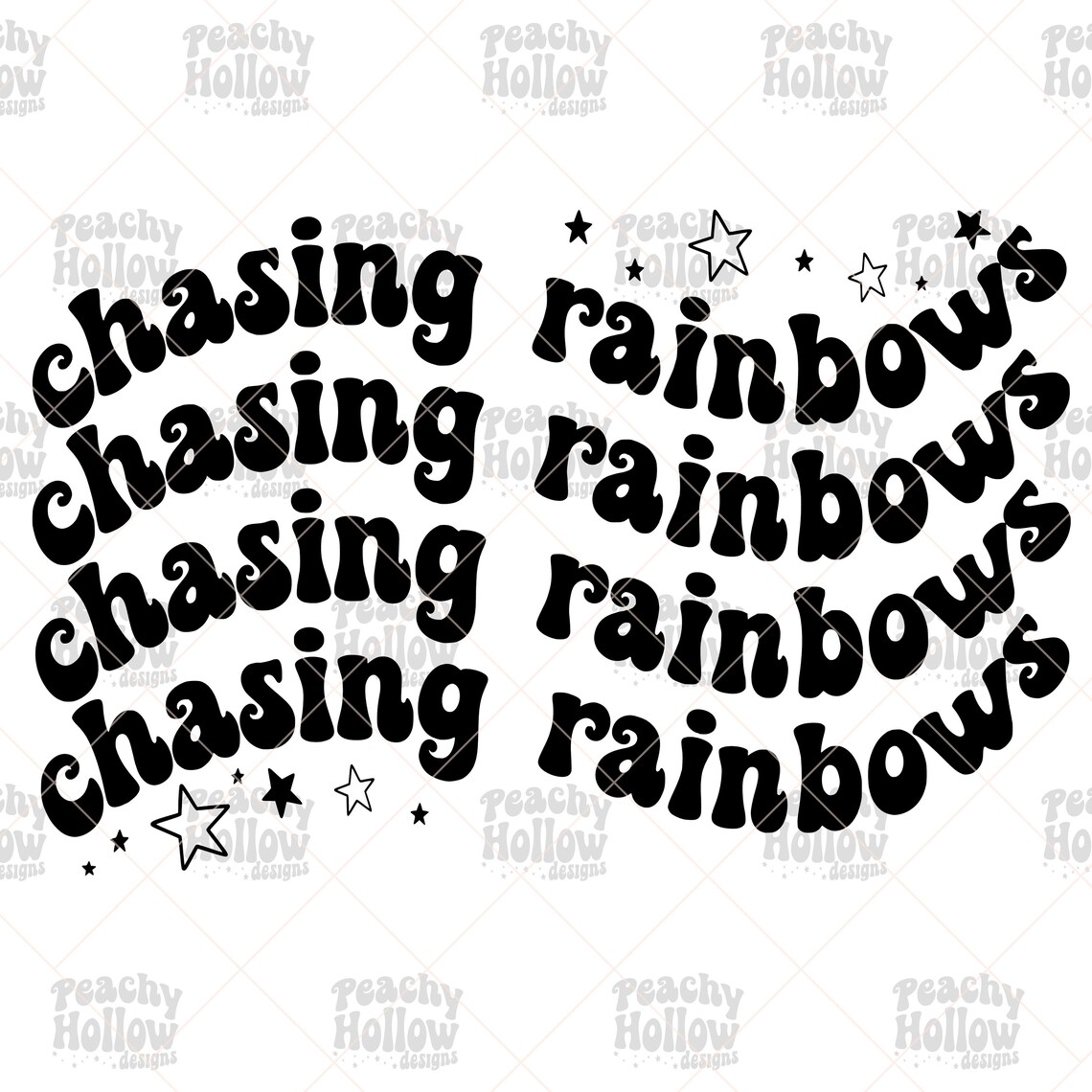 Chasing Rainbows Stacked PNG Print File for Sublimation or - Etsy