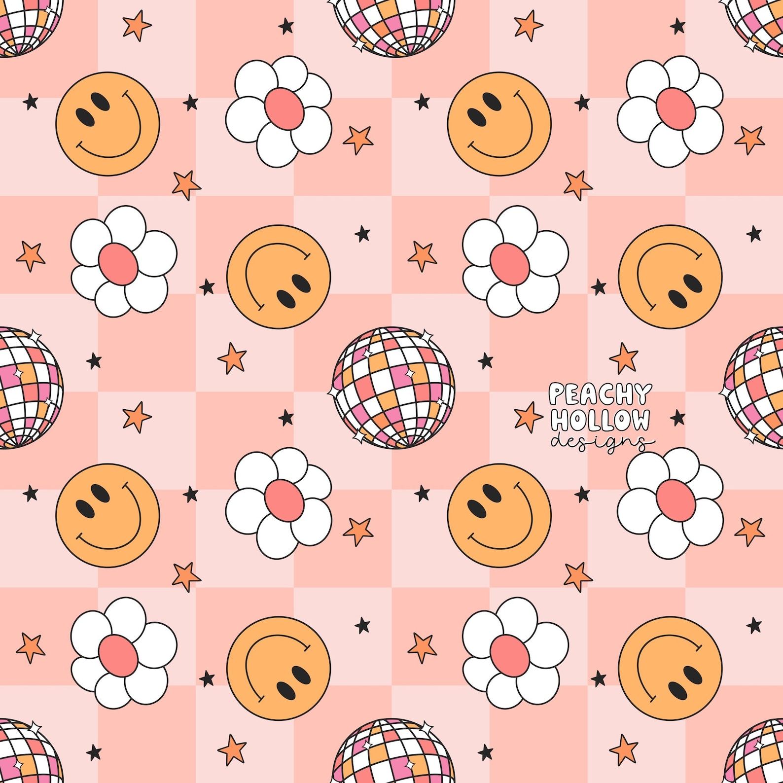 Retro Disco Seamless Summer Checker Pattern Seamless Retro - Etsy